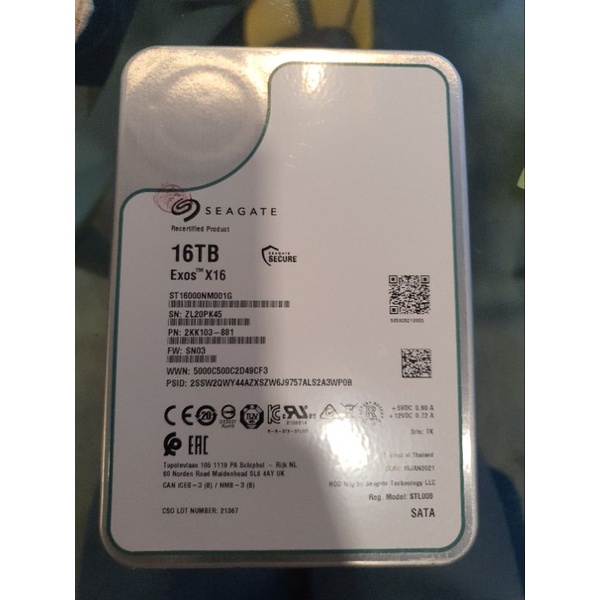 Seagate recertified Exos X16 ST16000NM001G 16TB hard disk | Shopee Malaysia
