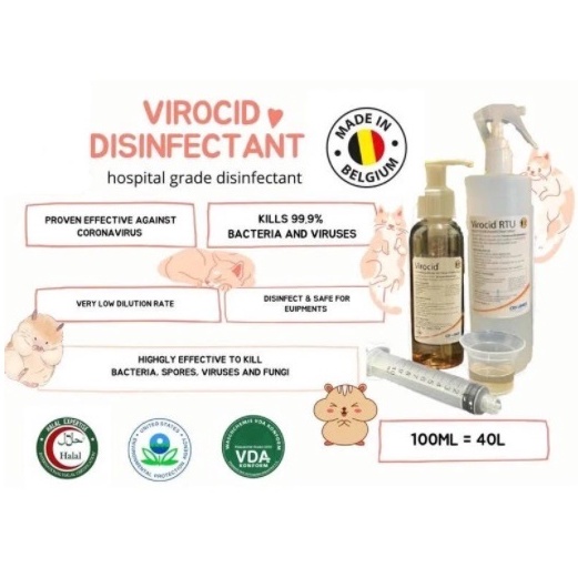 📢 [ Ready Stock ] 📢 VIROCID Disinfectant Concentrated 100ml & 500ml 📢 ...