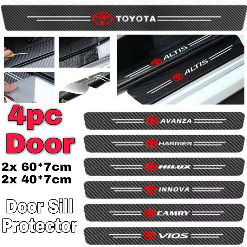 Car Door Sill Plate Toyota Carbon Protector Sticker step side Scratch ...