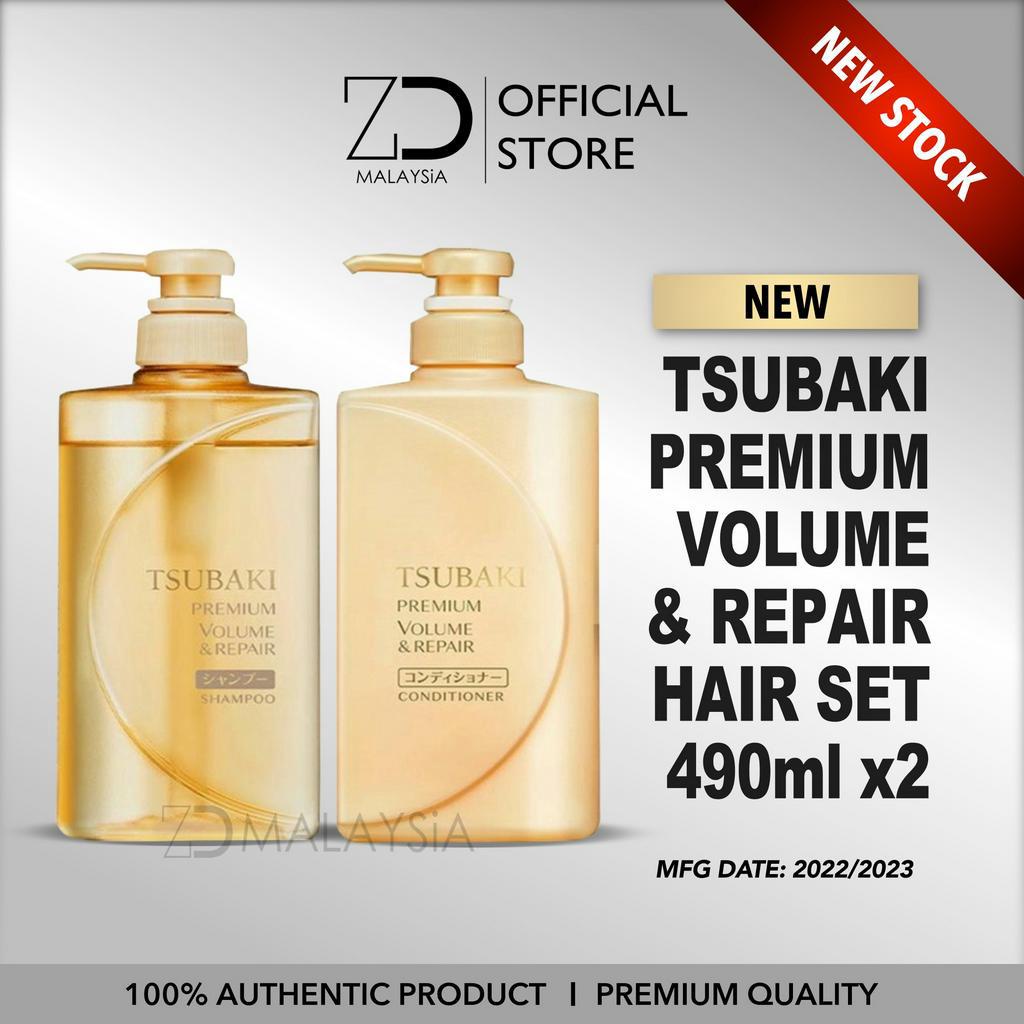 TSUBAKI PREMIUM VOLUME & REPAIR HAIR SET 490ml (SHAMPOO + CONDITIONER)[ALL NEW][NEW STOCK ...