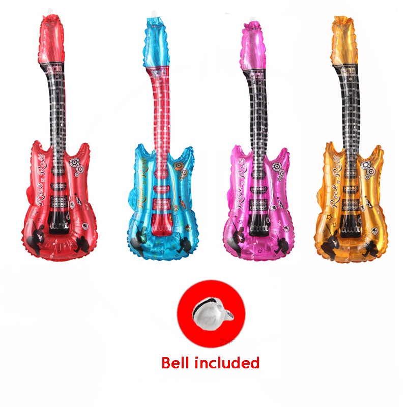 80s Party 90s Props Rockstar Electric Guitar Inflatable Rock 'N Roll ...
