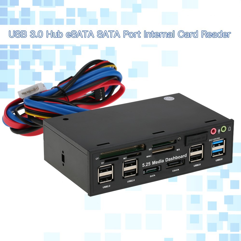 Multi-Function USB 3.0 Hub eSATA SATA Port Internal Card Reader PC ...