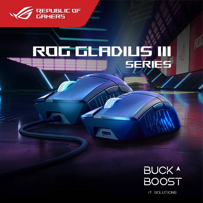 Asus ROG Gladius III Gaming Mouse Wired / Wireless Bluetooth Aura Sync ...