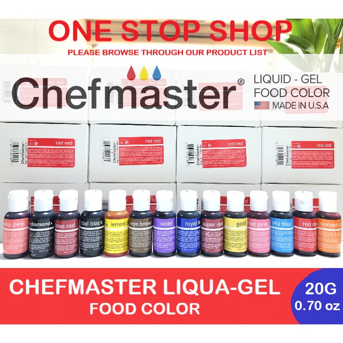 (!!️RESTOCKED!!️) Chefmaster Chef Master Liqua Gel Food Color .70oz ...