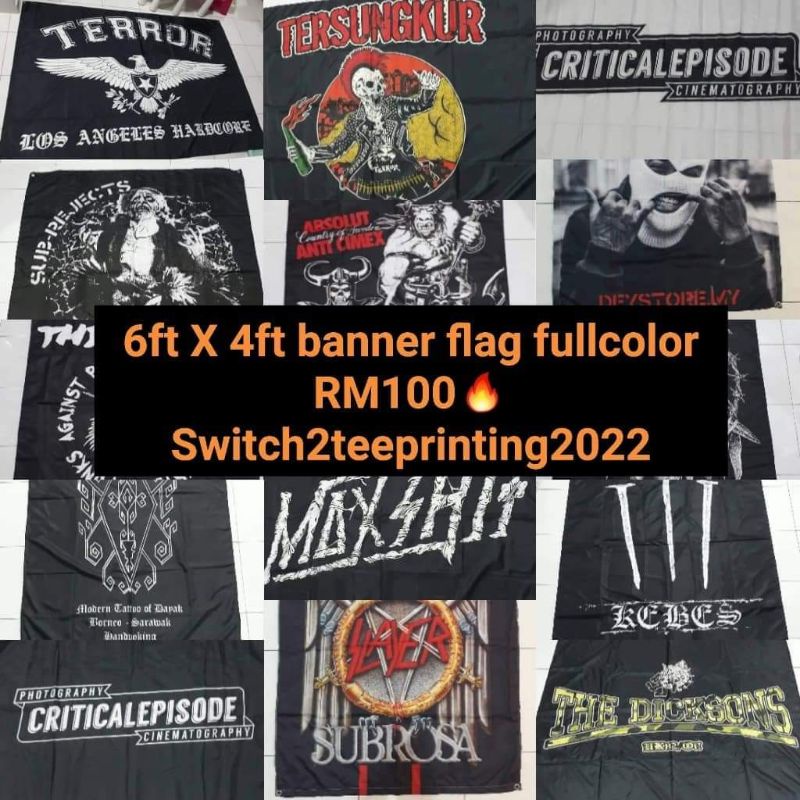 Bendera flag banner backdrop printing custom made own design | Shopee ...