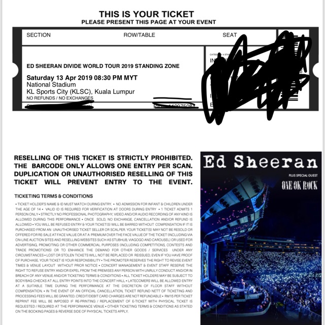 Ticket Ed sheeran live in Kuala Lumpur | Shopee Malaysia