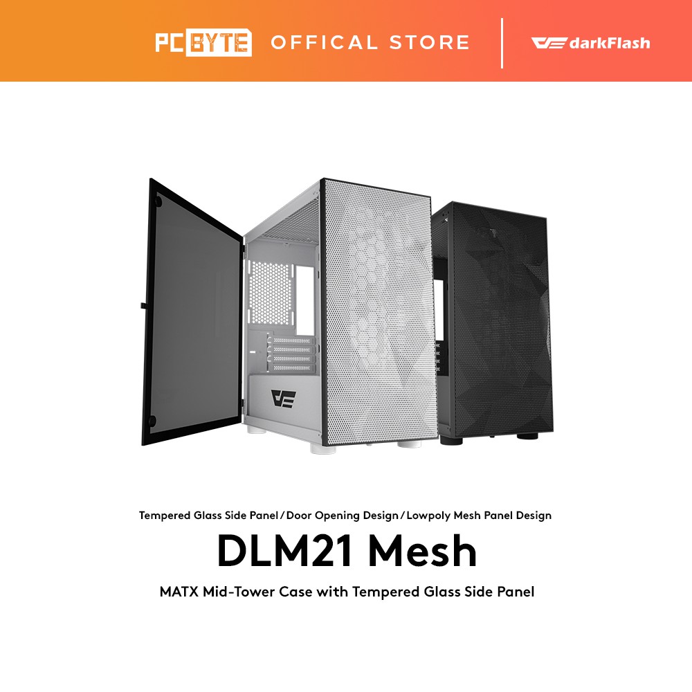 Aigo darkFlash DLM21 Mesh MATX Case - Black/White | Shopee Malaysia