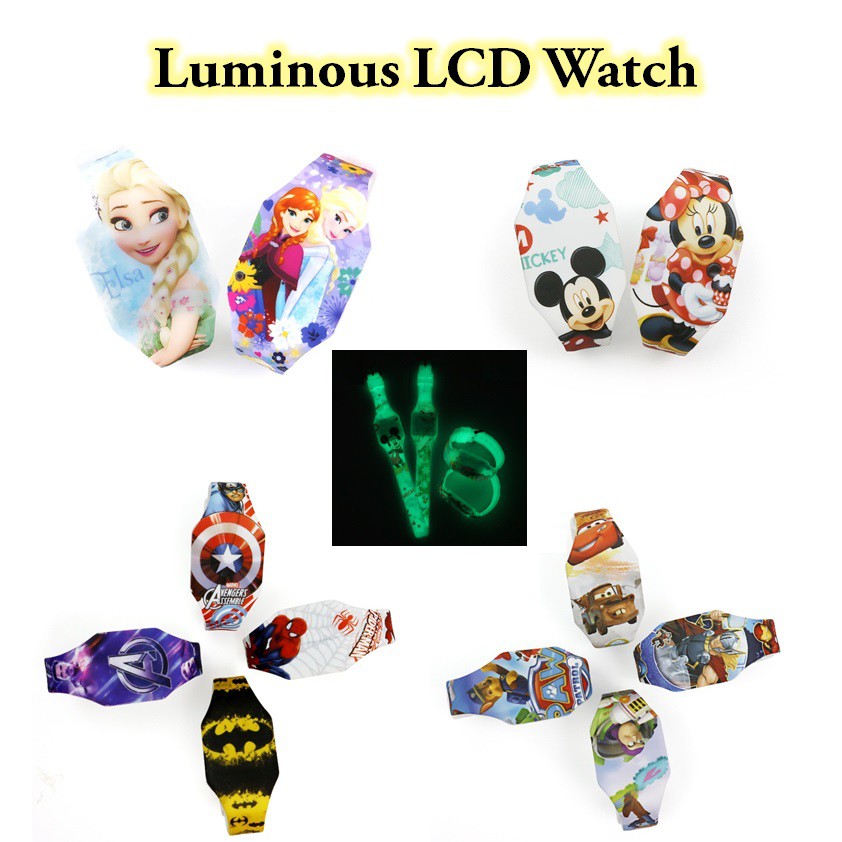 Luminous Kids Digital Watch Children Watch Spiderman Frozen Avengers ...