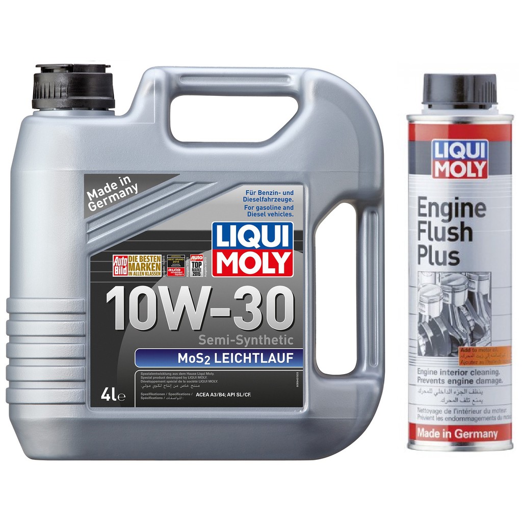 Liqui Moly Semi Synthetic MOS2 Leichtlauf 10W30 4L + Engine Flush 300ml | Shopee Malaysia