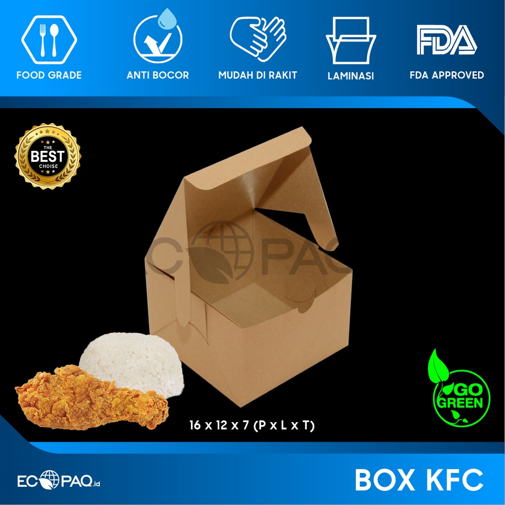 Snack Box - Catering Catering Box - Brown KRAFT - KFC Box - 15x11x7 cm ...