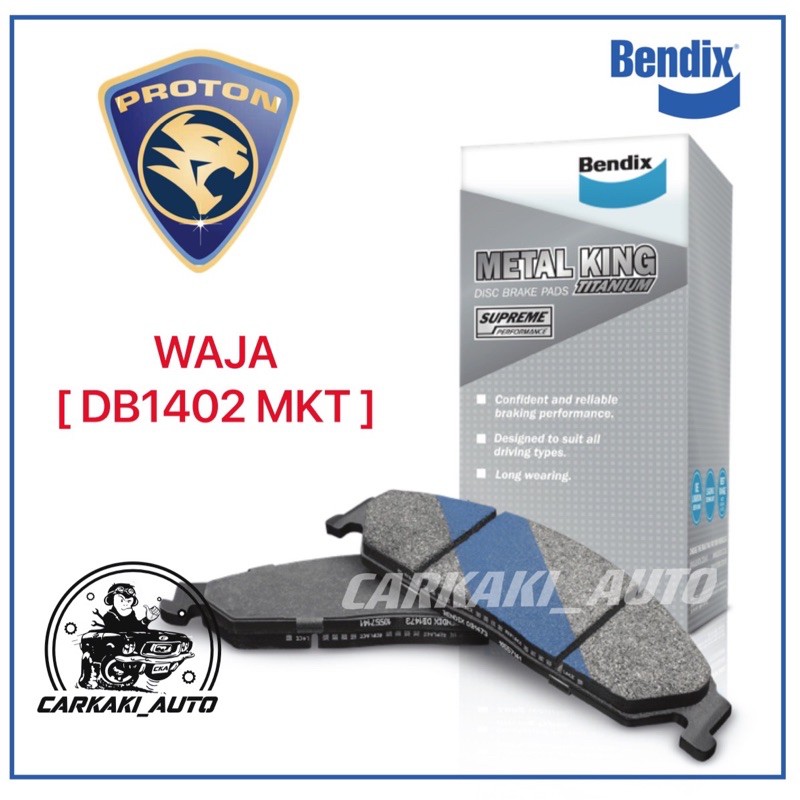 PROTON WAJA ~ FRONT BRAKE PAD (1SET) BENDIX METAL KING TITANIUM (MKT ...