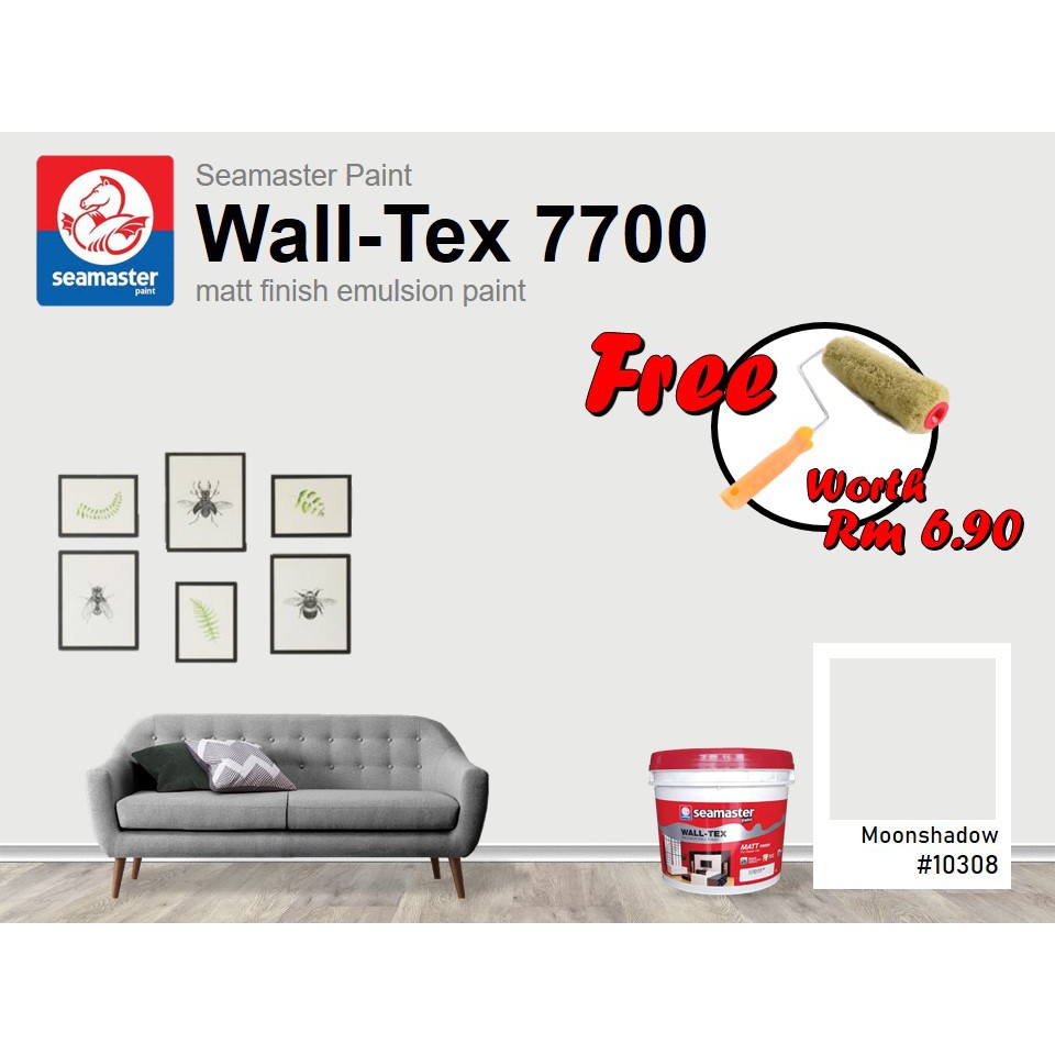 7 Litres Seamaster Paint Interior Wall-Tex Moonshadow #10308 | Shopee ...