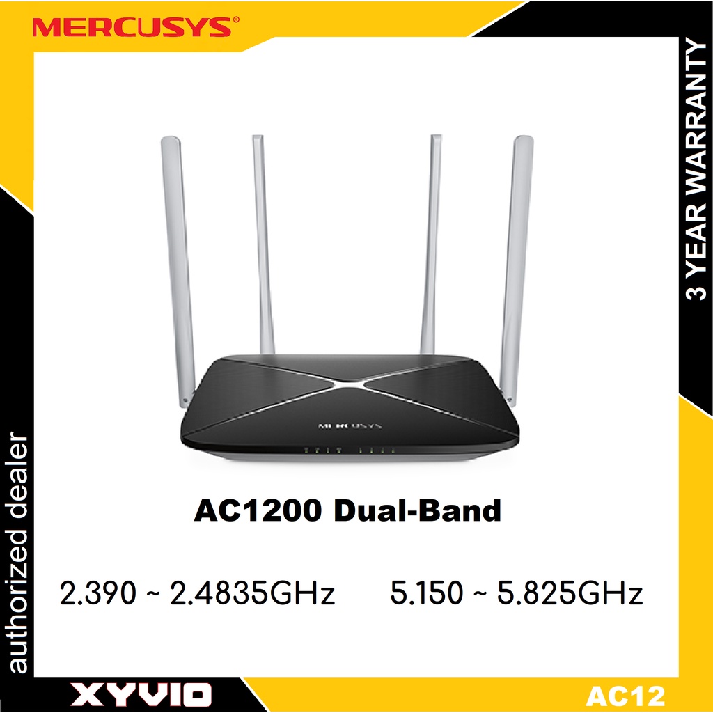 Mercusys AC12 AC1200 Dual Band Wireless Router | Shopee Malaysia
