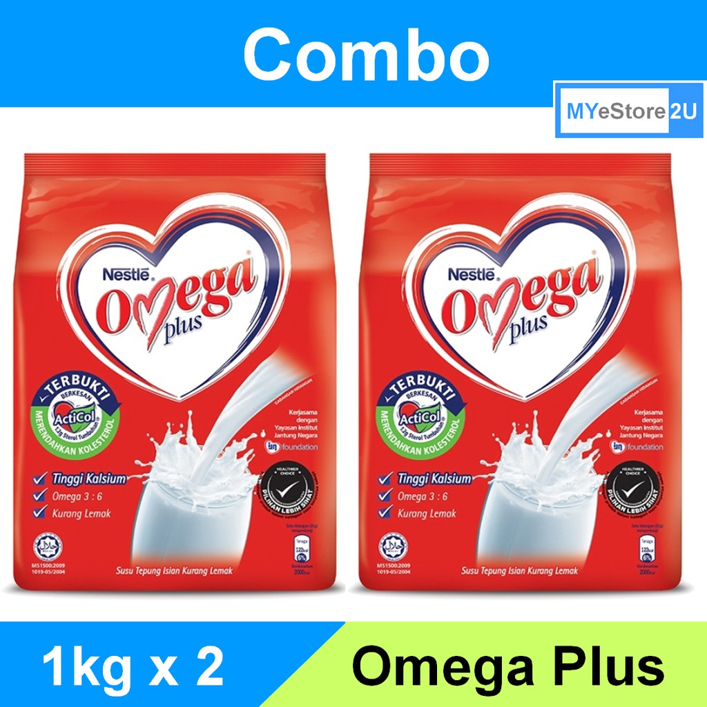 Nestle Omega Plus (1kg x 2 Pack) Milk Powder. Susu Tepung. Powder Milk ...