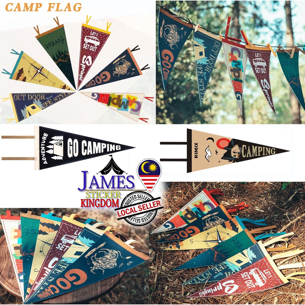 Camp Flag BENDERA KHEMAH Felt Pennant Camping Outdoor Flysheet Tent ...