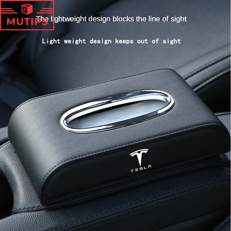 Tesla Car High Quality Leather Storage Tissue Box For Y S X Model 3 ...