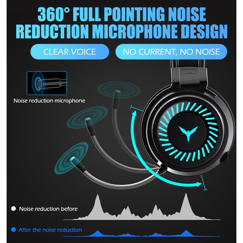 Gaming Headsets Gamer Headphones Extra Bass Headphones Surround Sound ...