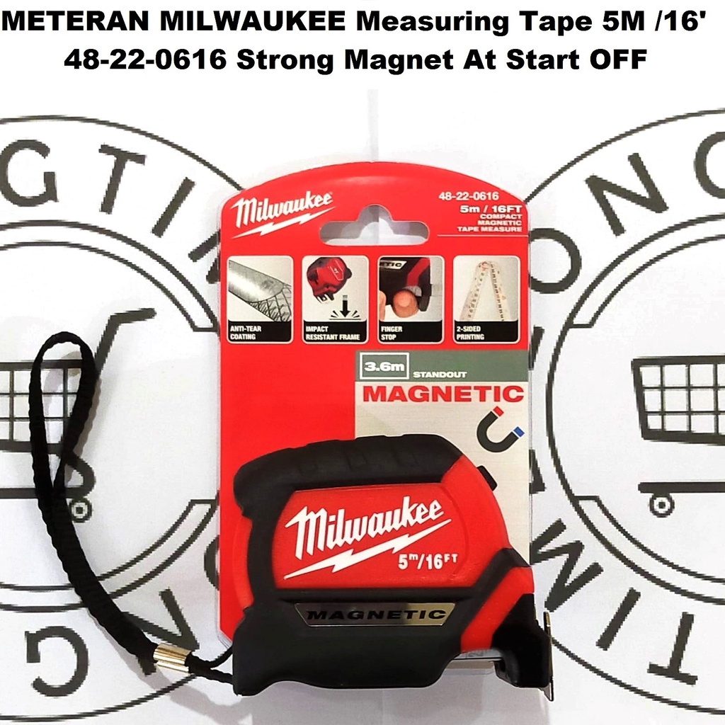 Milwaukee 48-22-0616 meter 5meter 16ft Measure 5m Magnetic Tape 5m ...
