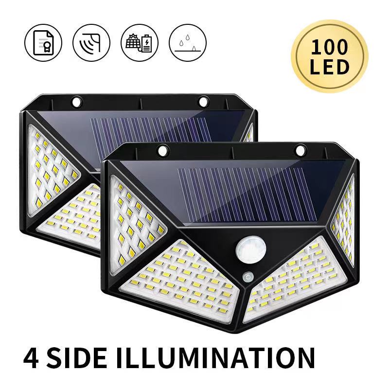 YL - Explosive 100LED solar wall light four-sided luminous solar light ...
