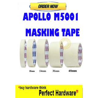 APOLLO MASKING TAPE M5001 ( GENERAL PURPOSE) 18MM,24MM,36MM,48MM X 12 ...