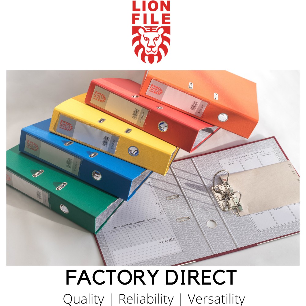 Lion File Coloured PP Cover Lever Arch File - 30pcs/ctn | Shopee Malaysia
