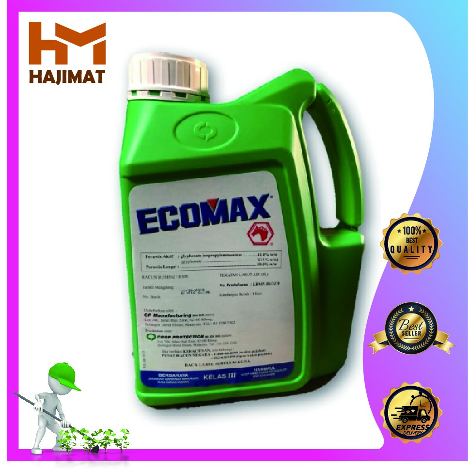 ECOMAX Glyphosate 41% Herbicide Racun Rumput 4 LITER | Shopee Malaysia