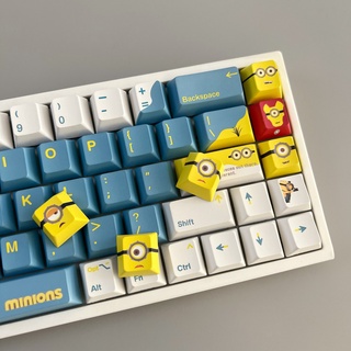 136 Keys Minions Keycaps Cherry Profile Cute Anime PBT Dye Sub ...
