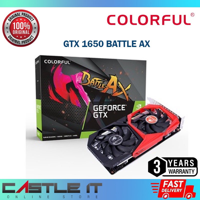 Colorful GTX 1650 BATTLE AX NB 4GB V GDDR6 Graphic Card GPU Nvidia ...