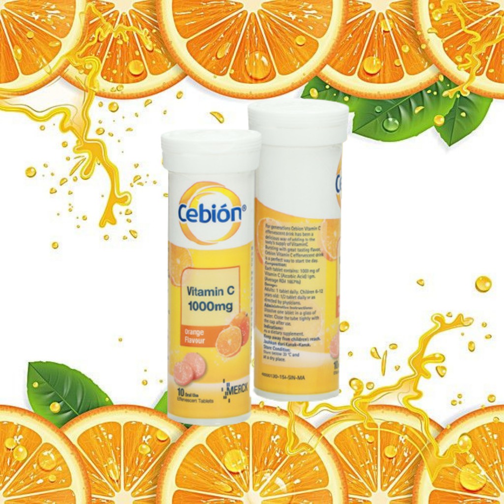 CEBION Vitamin C 1000mg Orange 10's Effervescent Tablet EXP12/2023 ...