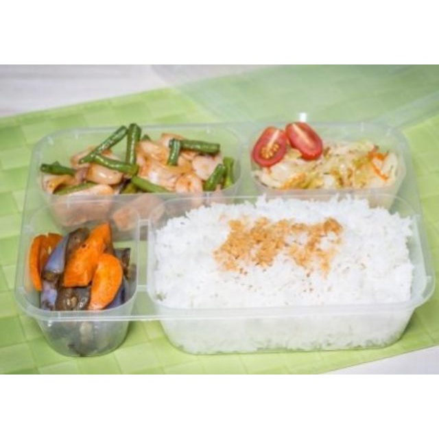 4 Compartment Bento Container MS 1200 QC Clear Container | Shopee Malaysia