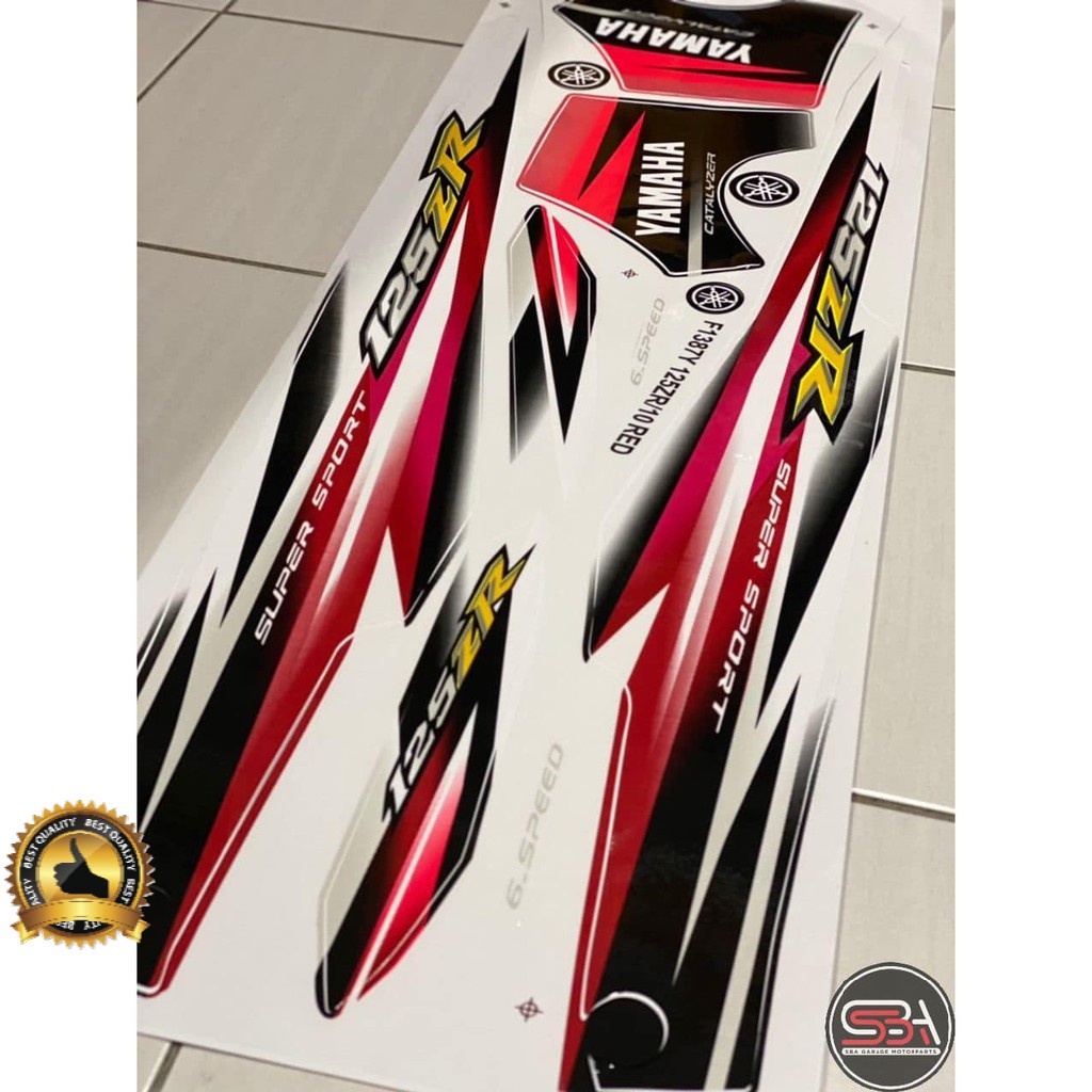STICKER / STRIPE BODY SET / COVERSET 125ZR MORITAKA MERAH SKALA RED ...