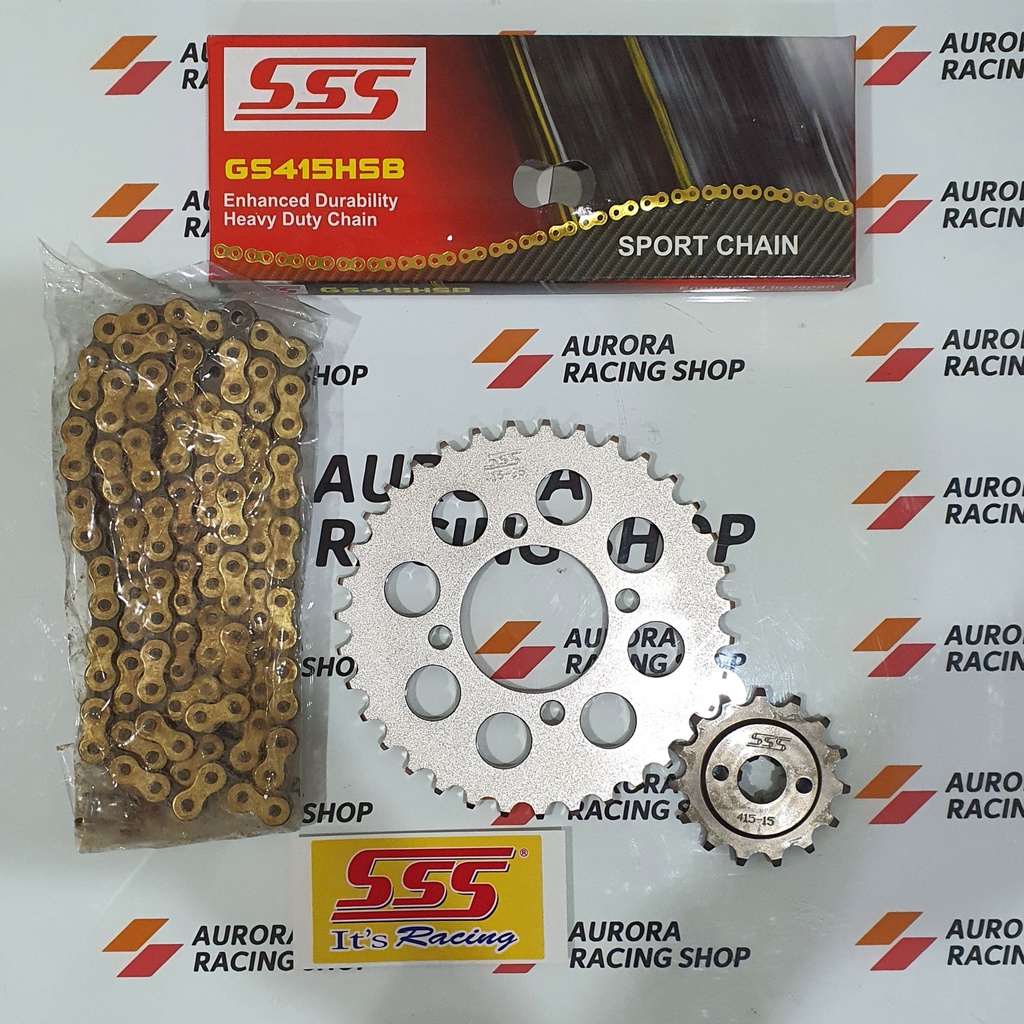 Geat SET SSS SUPRA X OLD/GRAND/Legend & Chain SSS 415 HSB GOLD | Shopee ...