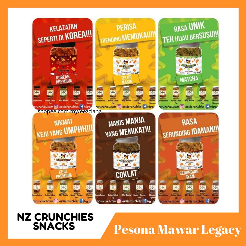 NZ CRUNCHIES SNACKS / POPIA SNACK KUDAP KUDAPAN 6 PERISA HEBAT SALTED ...