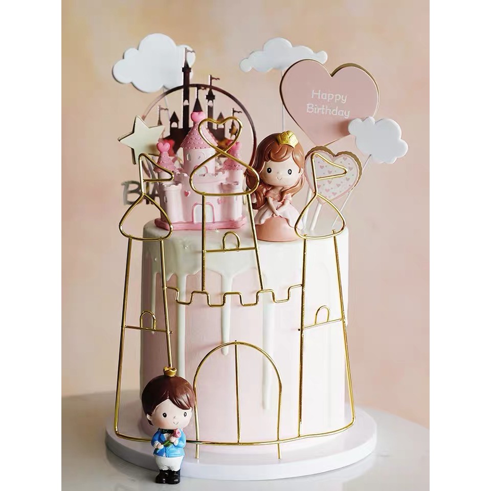 [Ready Stock] Iron castle cake decoration (No LED) 城堡铁艺蛋糕装饰 | Shopee ...