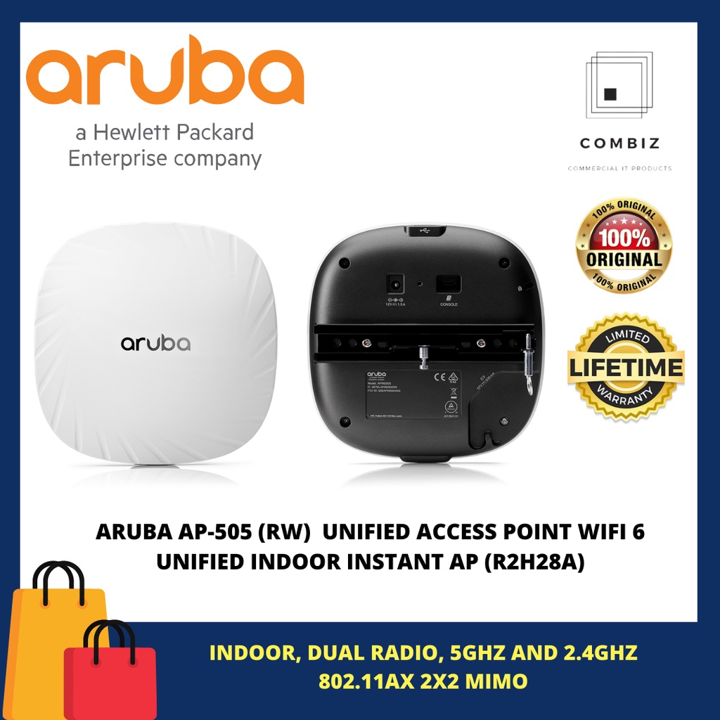 ARUBA AP-505 (RW) UNIFIED ACCESS POINT WIFI 6 UNIFIED INDOOR INSTANT AP (R2H28A) SUPPORT ARUBA ...
