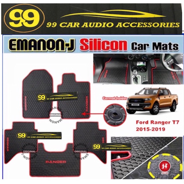 FORD RANGER T7 2015-2019 EMNON-J SILICON CAR FLOOR MATS WATERPROOF ...