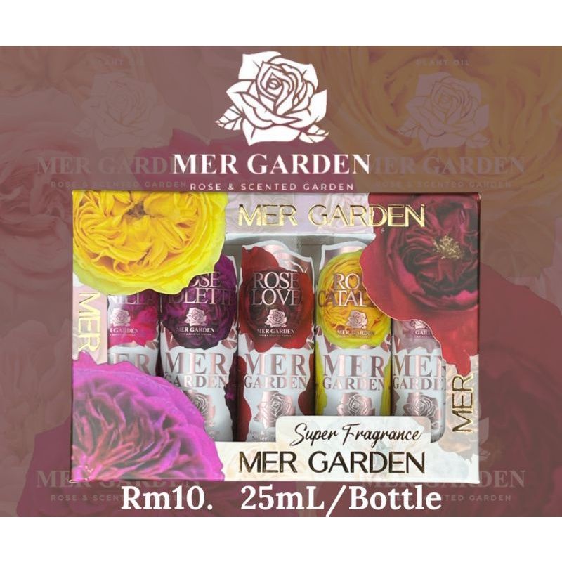 🇲🇾 30gm/25ml MER GARDEN FRAGRANCE Perfume Pelbagai Variasi Bau Rose ...