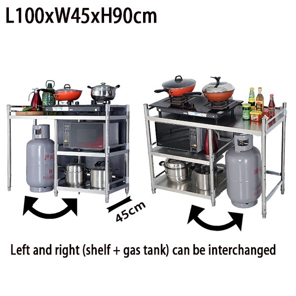 Rak Dapur Gas Upgraded Stainless Steel 3 Tier Kitchen Stove Rack with ...