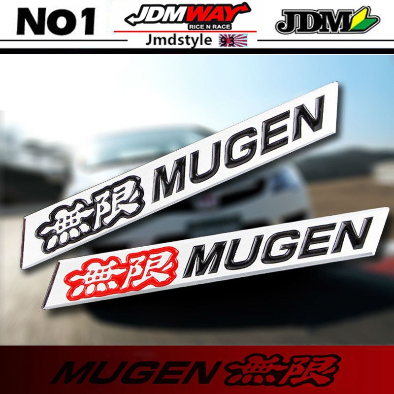 3D Aluminum Mugen Emblem Chrome Logo Rear Badge Car Trunk Sticker Car ...