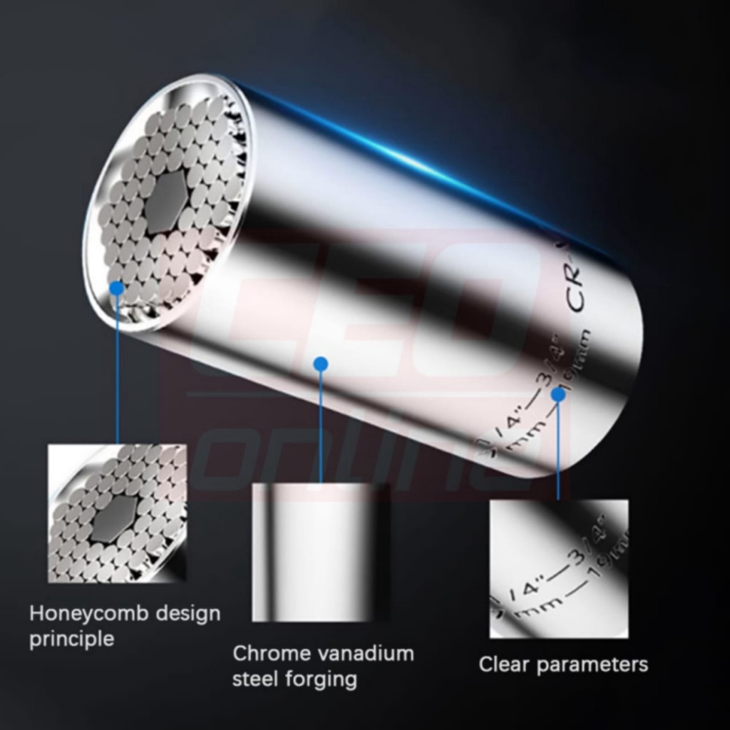 CEO 🇲🇾 Magic Universal Torque Wrench Head Set Socket Sleeve 7-19mm ...