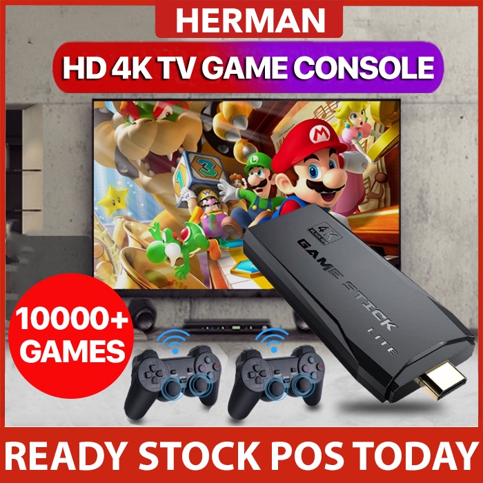 Portable 4K TV Video Game Console 2.4G Wireless Controller Family Game ...