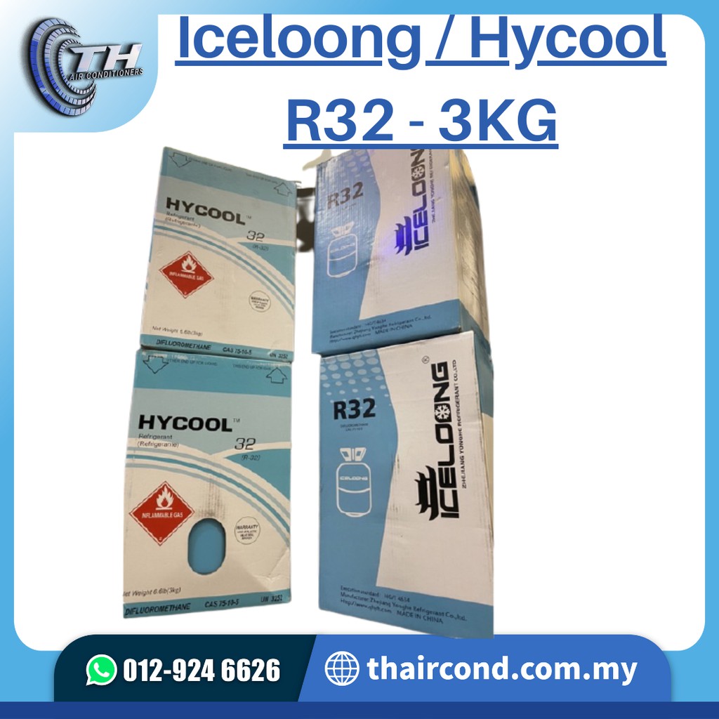 Iceloong / Hycool Gas R32 - 3KG | Shopee Malaysia