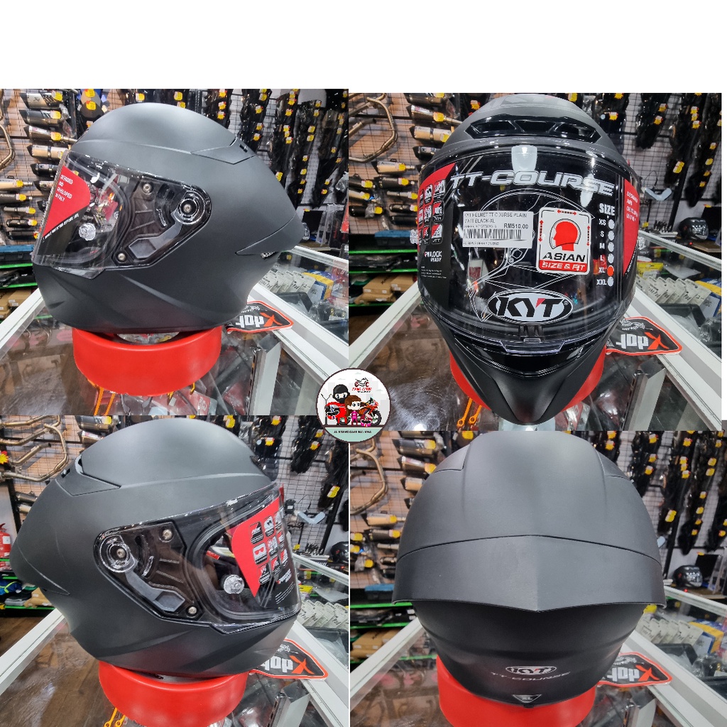 KYT TT-COURSE Series (Full Face Helmet PINLOCK) Clear Visor | Shopee ...