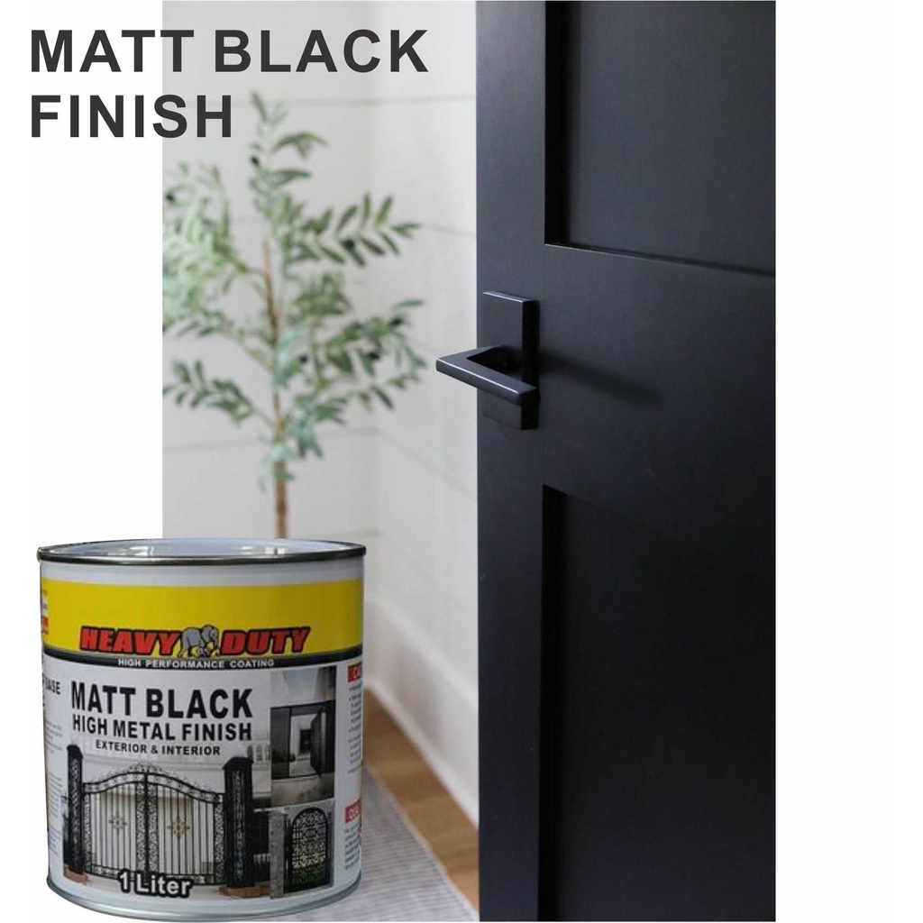 BLACK MATT ( 1L ) Matt HEAVY DUTY PAINT HIGH ENAMEL PAINT FOR WOOD ...