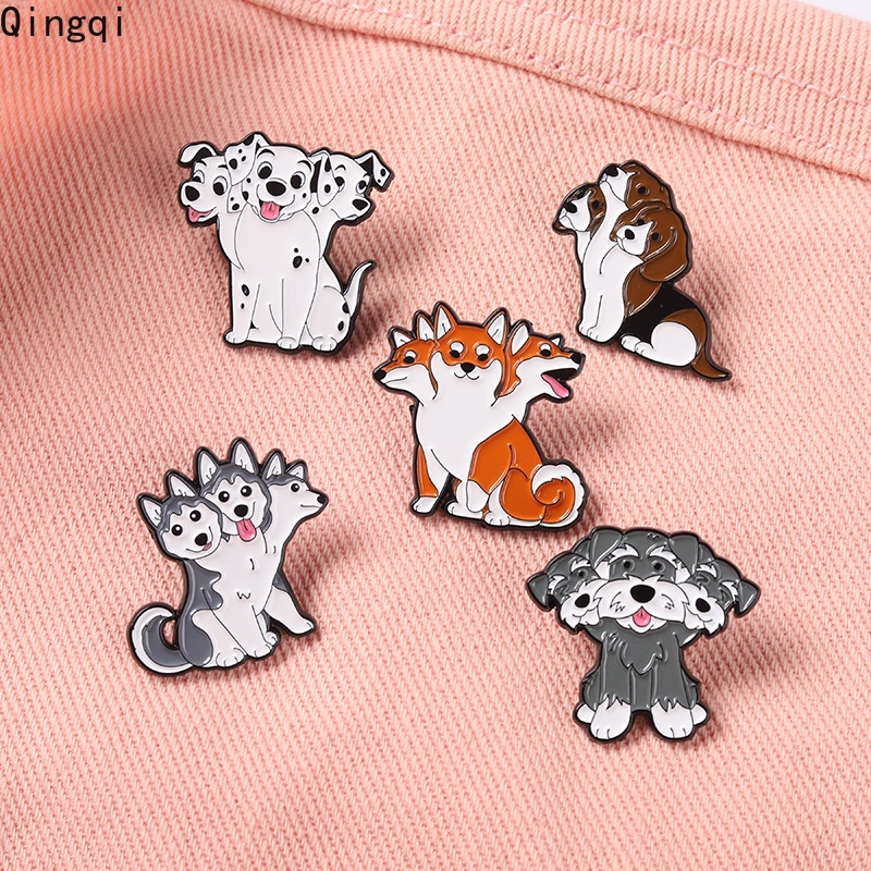 Funny Cute Dogs Enamel Pins Kawaii Akita Shiba Brooches Pins Bag Hat ...
