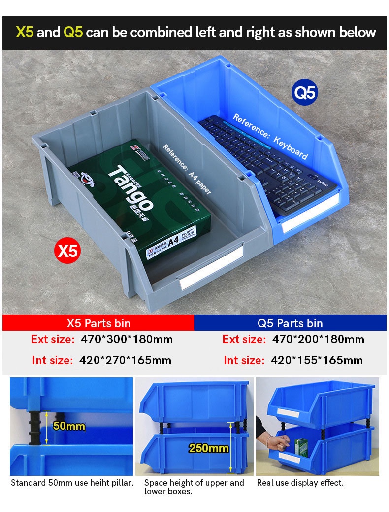 X SERIES PARTS BIN |Plastic Stackable Parts Box Multi Toolbox for ...