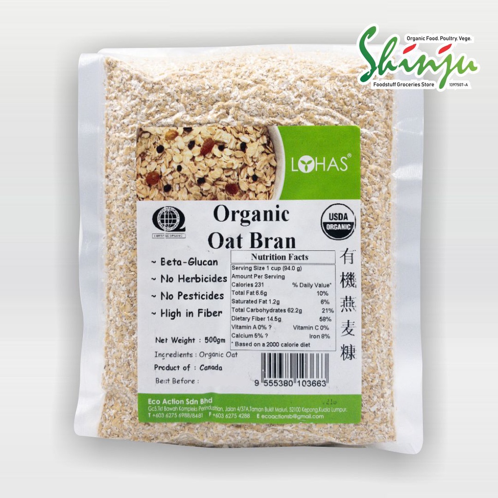 LOHAS ORGANIC OAT BRAN ~ 500GM | Shopee Malaysia