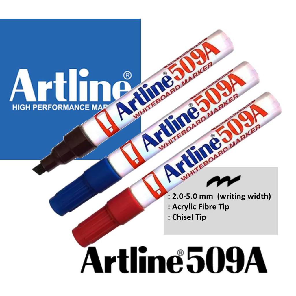 Artline 509A Whiteboard Marker Chisel EK-509A (Pen mata khat papan ...