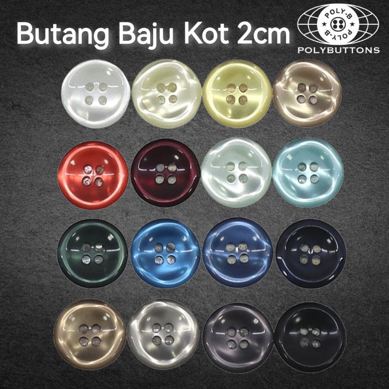 POLYBUTTONS Butang Baju Kot 2cm Coat Button 32L Butang Chef Butang ...