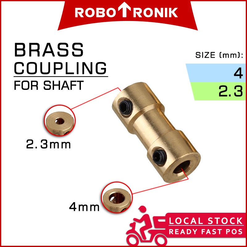 Brass Coupling for DC Motor Shaft Connector 2mm 2.3mm 3mm 3.175mm 4mm ...